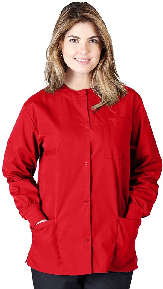 Medical MD Nursing Long Sleeve Scrubs Warmup Jacket XS-S-M-L-XL-2XL-3XL ...
