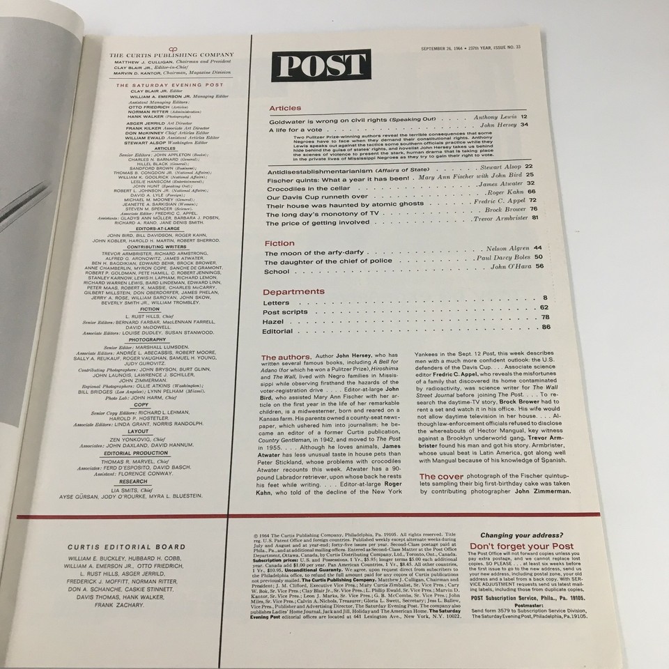 The Saturday Evening Post September 26 1964 First Birthday for the ...