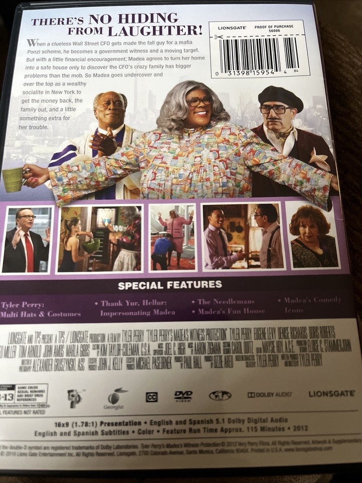 Tyler Perry's Madea's Witness Protection (DVD) 31398159544 | eBay