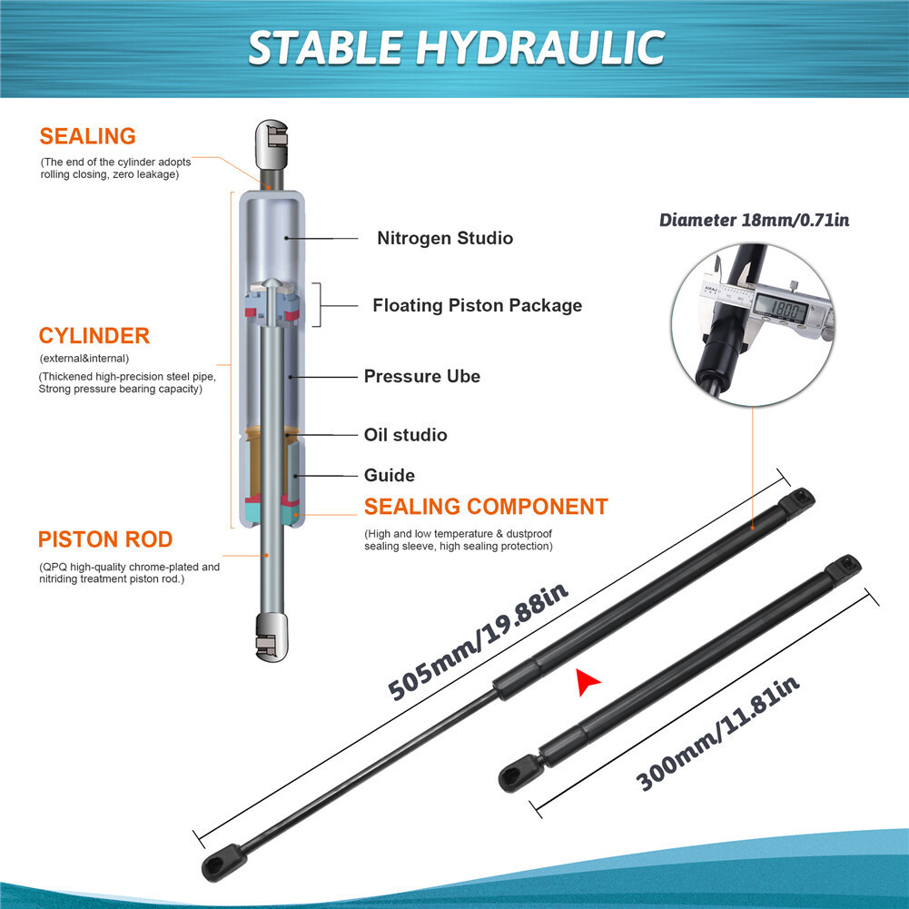 Pair For Nissan 370Z 2009-2019 Rear Trunk Tailgate Lift Support Gas ...