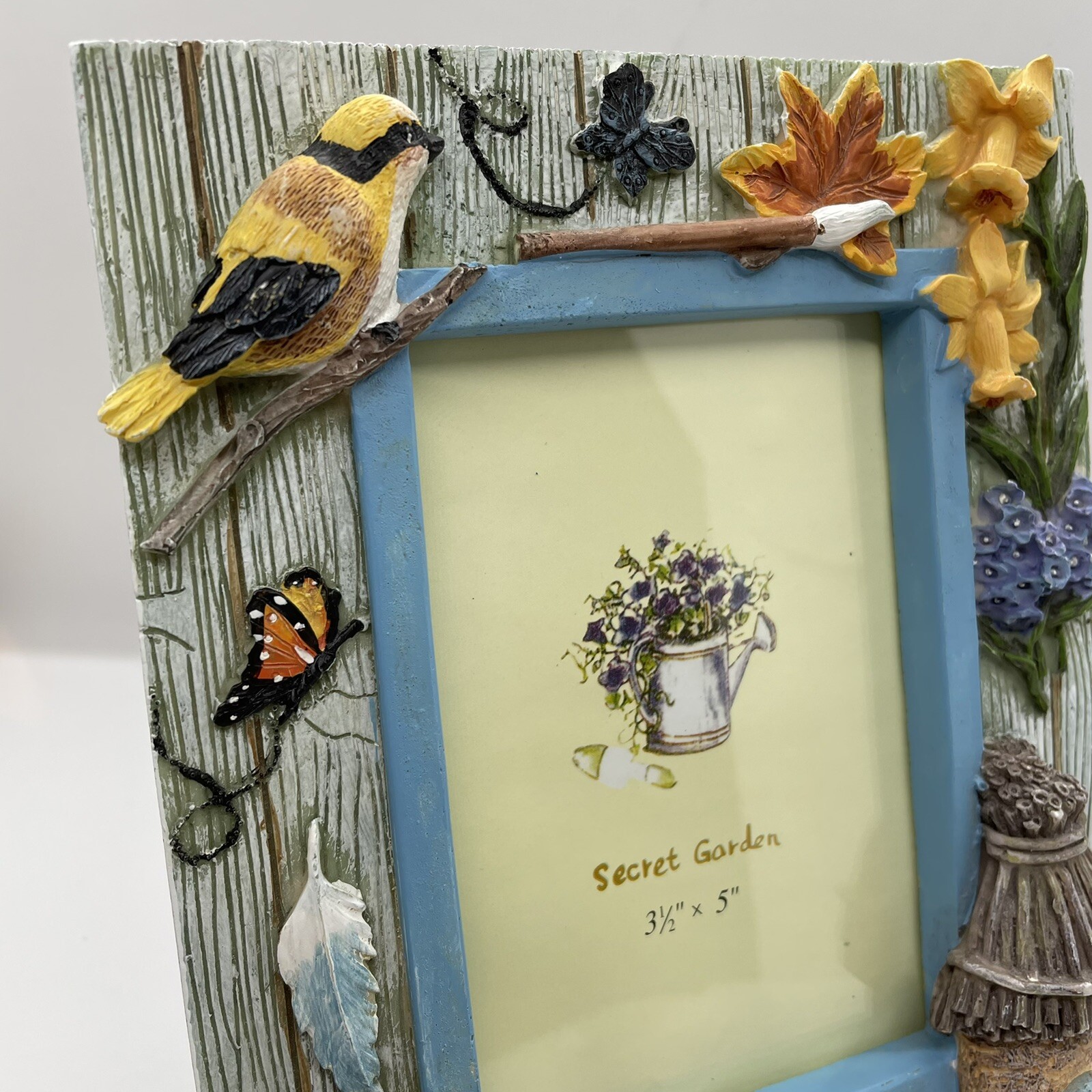Secret Garden Picture Frame 3.5 X 5 in Daffodil Flowers Art Birds Photo ...