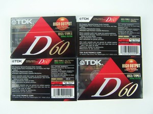 TDK D60 Cassette Tapes 60 Minute Blank High Output IECI/Type I D-60 4 ...