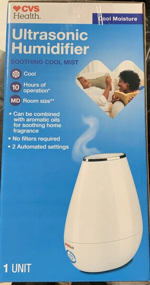 Ultrasonic Cool Mist Humidifier No Filters Required White CVS Health | eBay