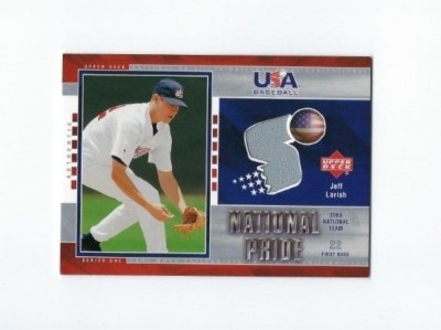 2004 UD NATIONAL PRIDE JEFF LARISH GAME JERSEY #USA34 UPPER DECK SHORT ...