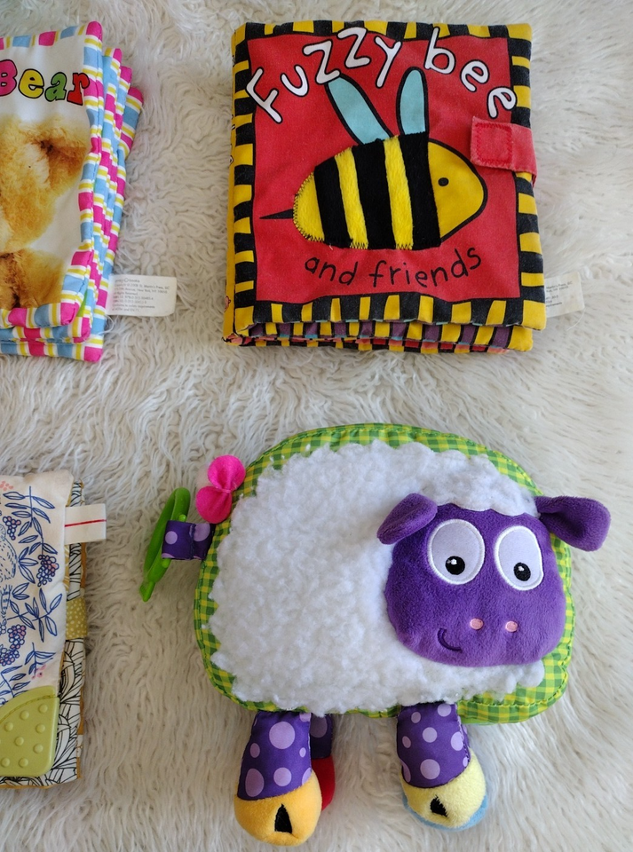 12 Soft Cloth Baby Books Developmental Crinkle Flaps Crinkle Animals ...