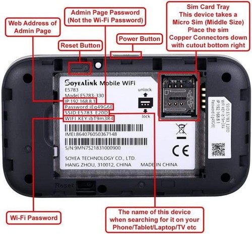 HUAWEI E5783-330 CAT 7 300mbps 4G MOBILE WIFI HOTSPOT BIG BATTERY ...