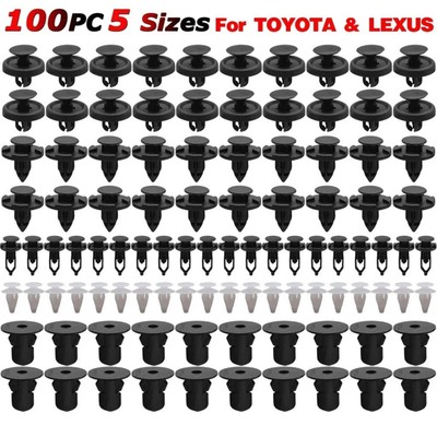 100Pcs Bumper Clip For Toyota Lexus Replace 90189-06065 Fender Retainer ...