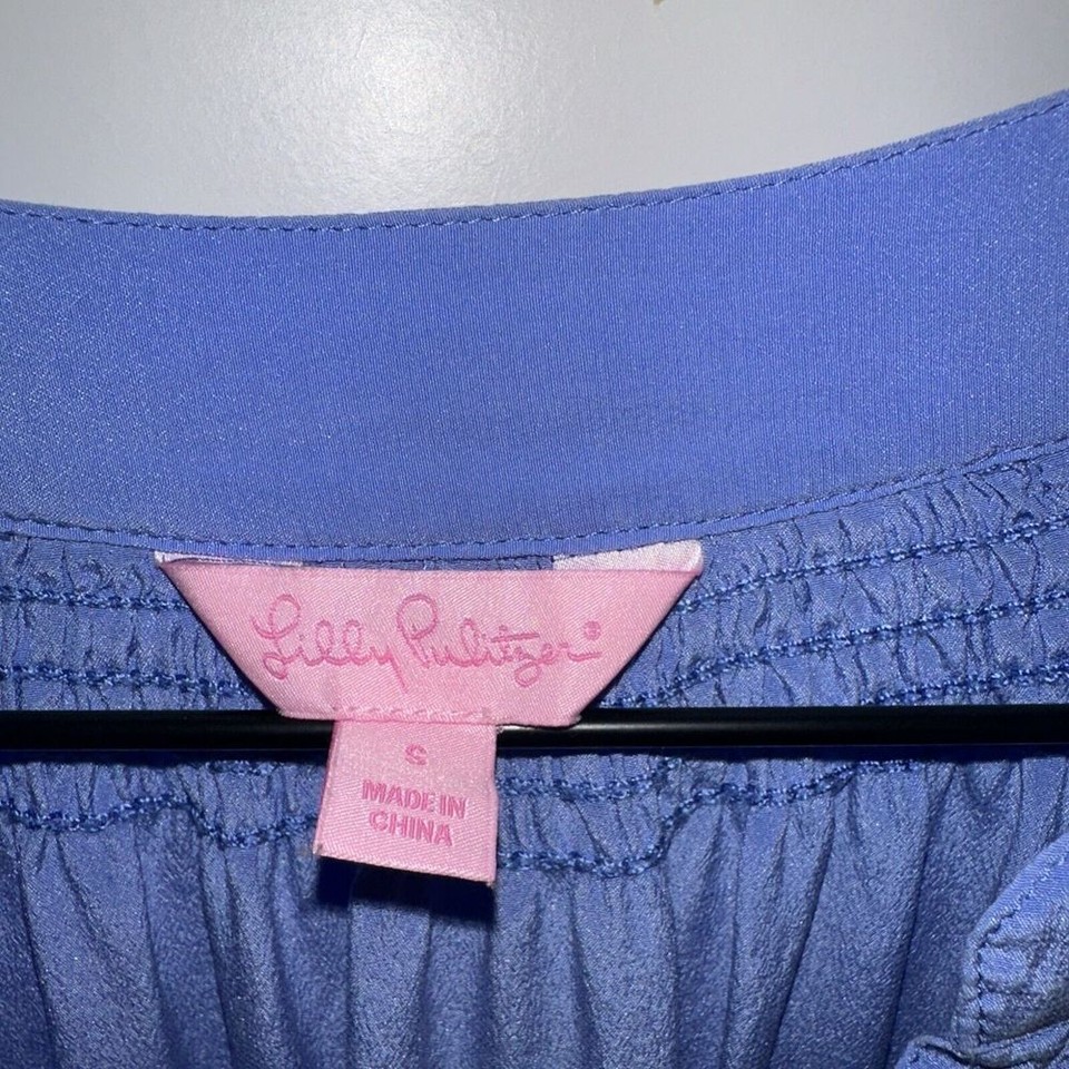 Lilly Pulitzer Women Small Elsa Top Breakwater Blue 100% Silk Light ...