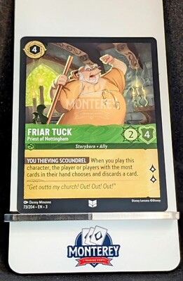 FRIAR TUCK Priest of Nottingham NM-MINT Disney Lorcana TCG non holo 73/ ...