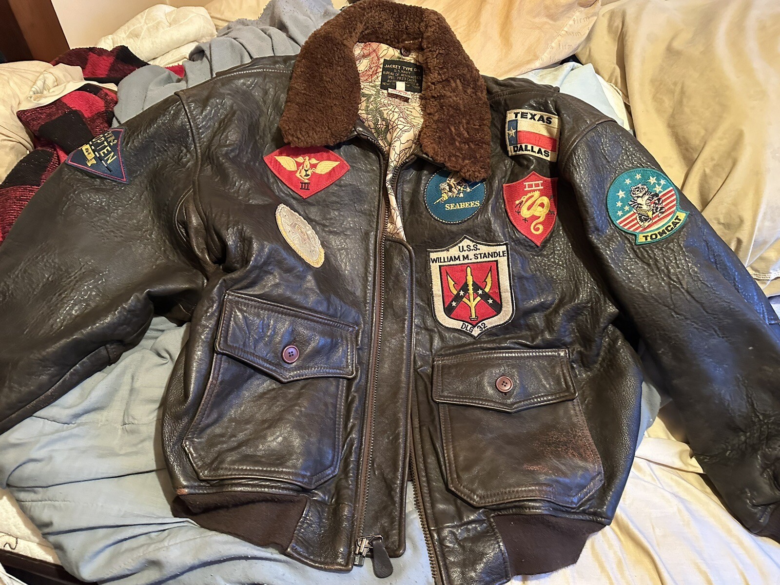 vintage military flight jacket xl purchased At a Navy base In Calif. 1985 | eBay