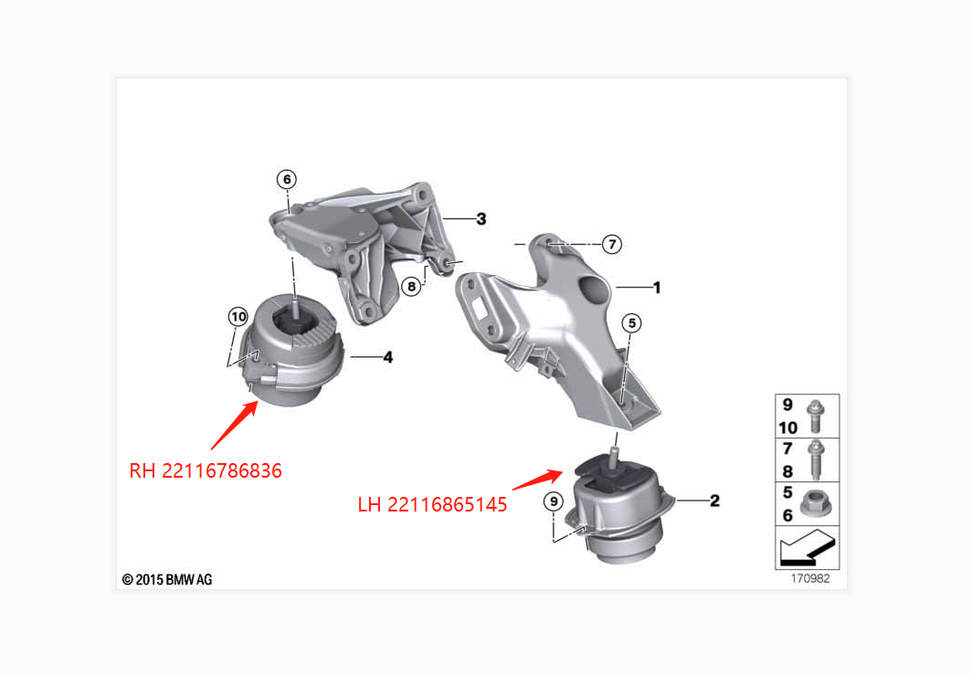 2pcs Engine Motor Mount Kit for BMW X6 3.0L AT 2008-2010 22116786836 ...