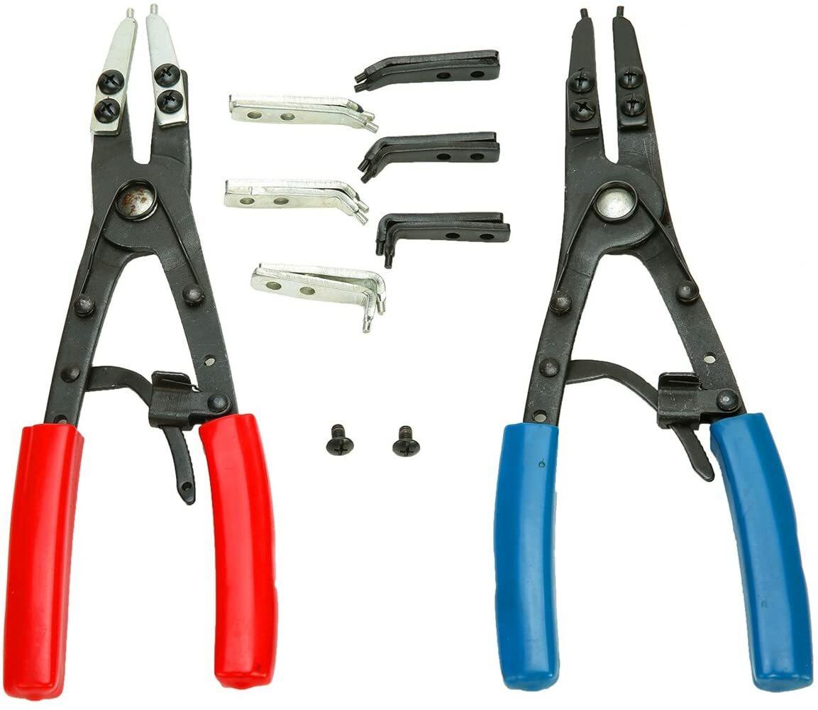 2PC 10" Circlip Plier Set Heavy Duty Internal and External Snap Ring ...