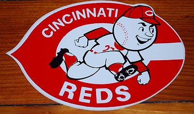 NEW CINCINNATI REDS BASEBALL TEAM ISSUED RARE STICKER DECAL VINTAGE ...