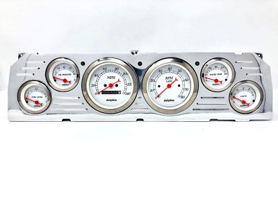 1964-1965-1966 Chevy Truck 6 Gauge Dash Panel White | Aluminum | Analog ...