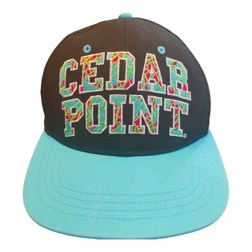 Cedar Point Hat Cyan Black Amusement Park Baseball Cap Roller Coasters ...