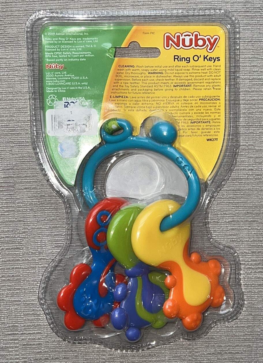 Nuby IcyBite Keys Teething Toys 3m+, BPA Free, Colorful, Soothing Free ...