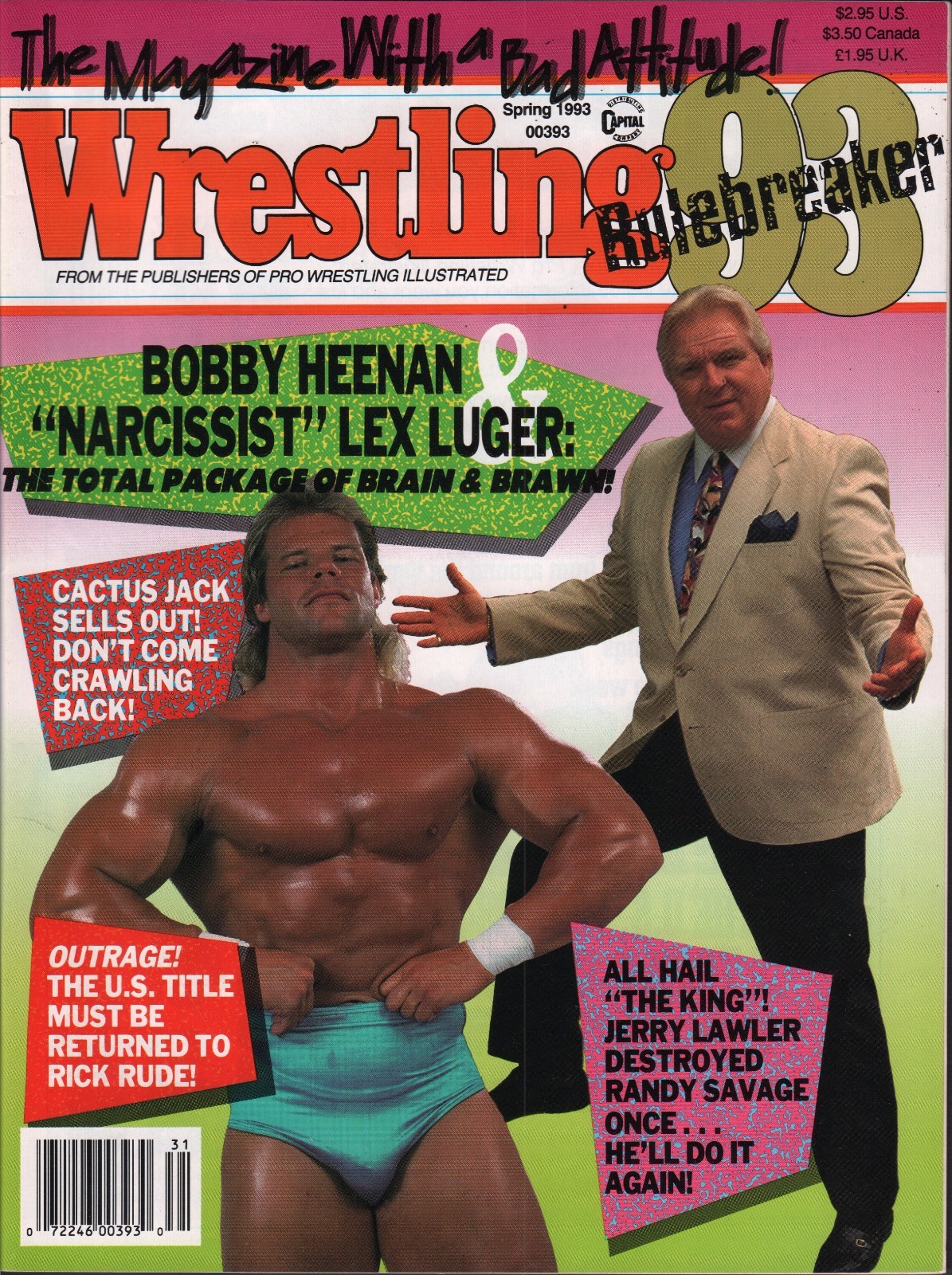 Wrestling 93 Spring 1993 Bobby Heenan, Lex Luger, Jerry Lawler EX ...