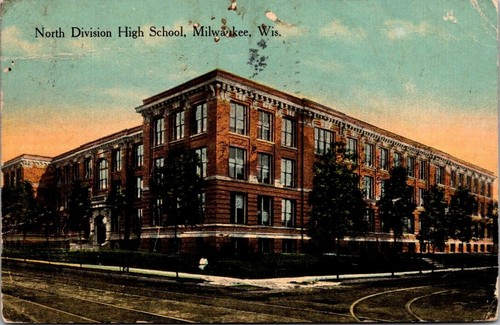 Postcard North Division High School Milwaukee Wis 1915 | eBay