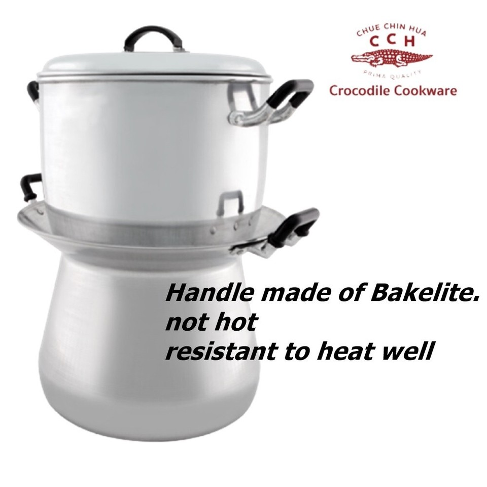 Thai Traditional Steamer Pot 2-tiers Crocodile Brand Aluminum Cookware ...