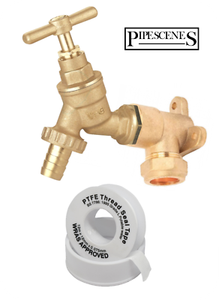 Outdoor Garden Tap Hose Union Bib Tap 1/2" Brass Kit with 22mm Wall ...