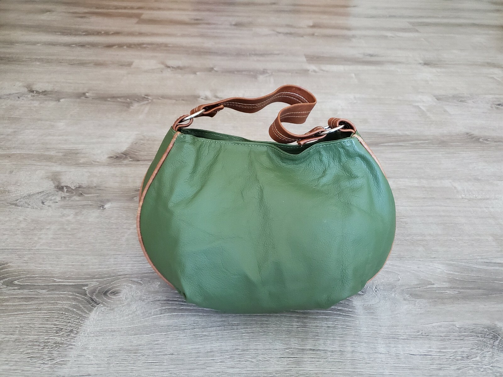 Green Leather Slouchy Hobo Bag, Handmade Rustic Women Hobos Purses ...