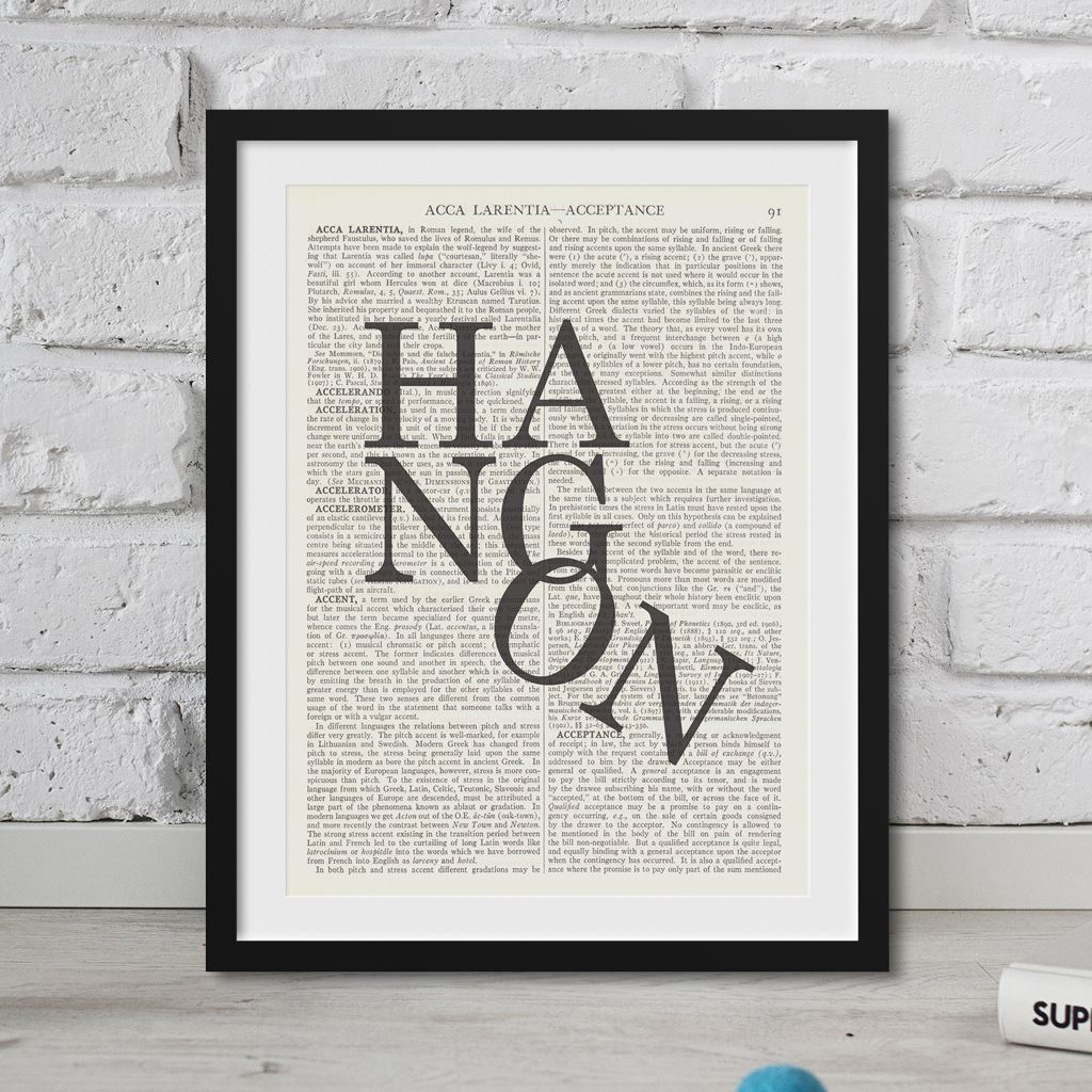Dictionary Art Picture Hang On On Book Page Print Large FRAMED | eBay UK
