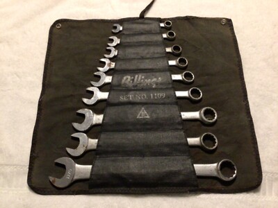 Vintage BILLINGS VITALLOY Complete Wrench Set (9) Open/Box End w/cloth ...