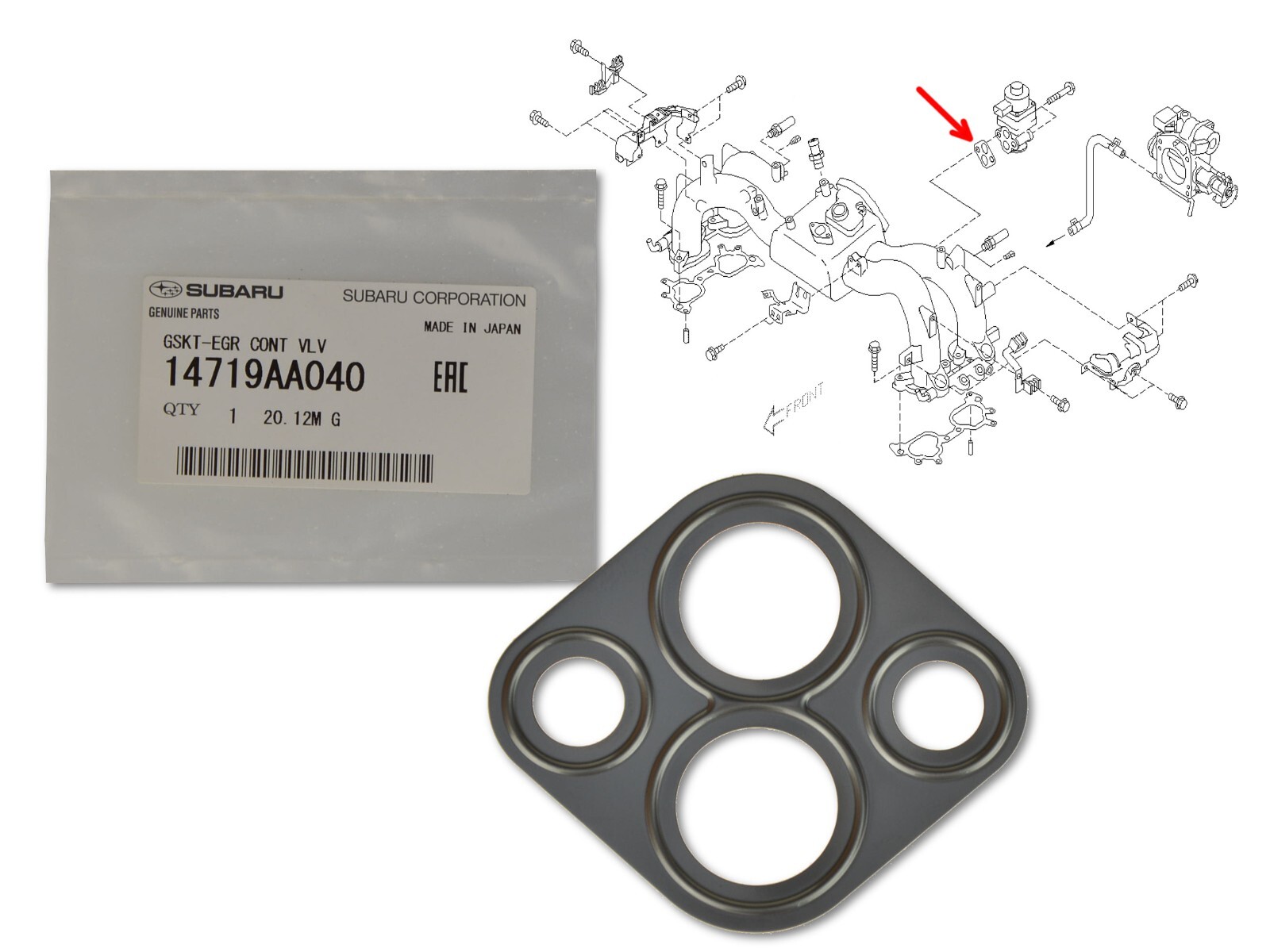 EGR Unterdruckventil Dichtung 14719AA040 für Subaru Forester Impreza ...