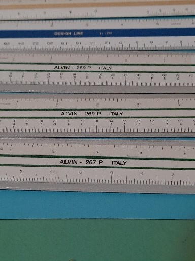 Engineering Architect Ruler Scale Lot Alvin, Dietzgen, And Pearwood ...