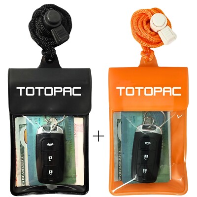 Waterproof Car Key FOB Pouch Floating Dry Bag Holder (Black + Orange ...