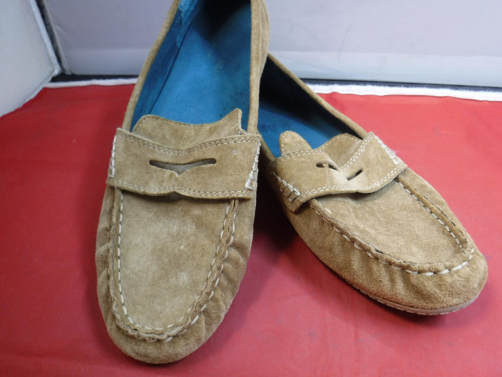 FC15 Womens CYNTHIA ROWLEY Squeeze Hazel Brown Driving Penny Loafers ...