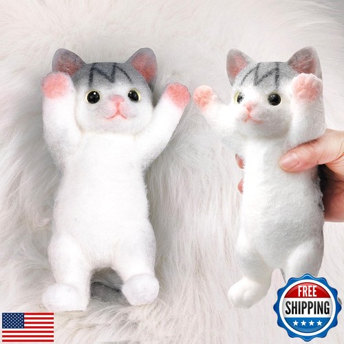Big Hand Painted Cat Squishy Toys，Large Cute Ultra Soft Kitty Squeeze ...