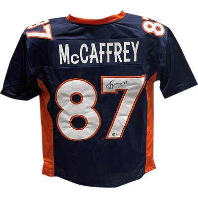 Ed McCaffrey Autographed/Signed Pro Style Jersey Navy Beckett 40250 | eBay