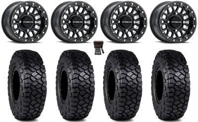 Raceline Podium Bdlk 14" Wheels Black 30" Intersect Tires Textron ...