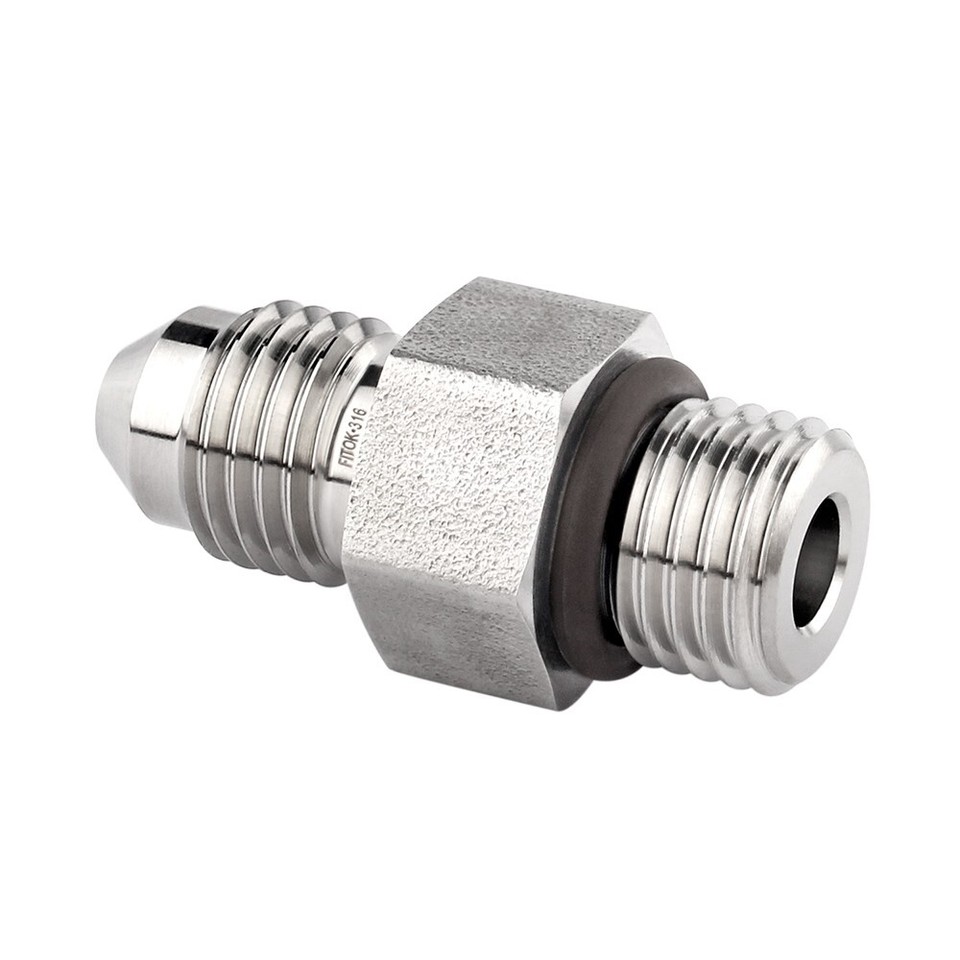 FITOK 37° Flare Fitting 1/4" Male JIC × 9/16-18 SAE/MS Straight Thread ...