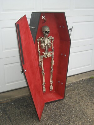 Coffin Casket Halloween Prop ,4 foot tall, 1/2" plywood,+ Skeleton | eBay