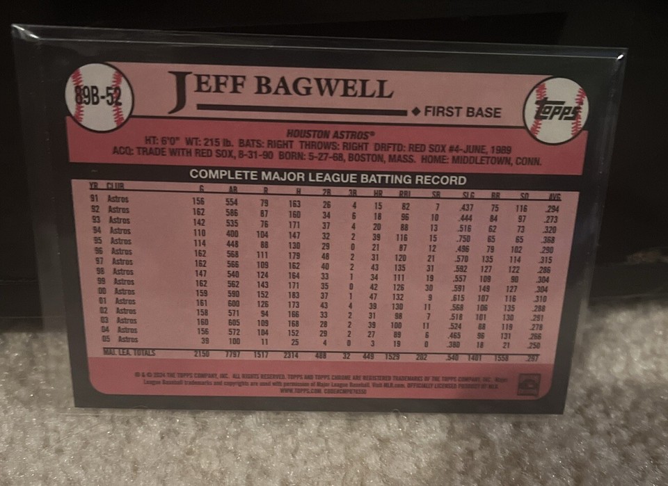 2024 TOPPS SERIES 1 BASEBALL JEFF BAGWELL 1989 TOPPS RETRO FOIL MEGA ...