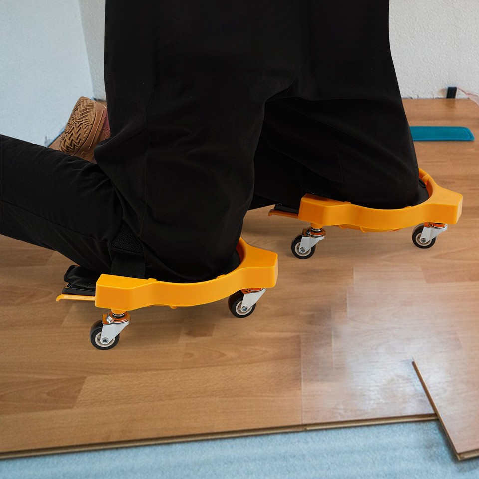 Rolling Knee Pads with 3 Wheels, Flexible Sliding Knee Pads w/Adjustable Straps | eBay