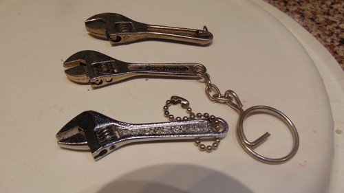 Vtg Set of 3 Miniature Crescent Wrench Key Chains /1 Craftsman, 1 Mr ...