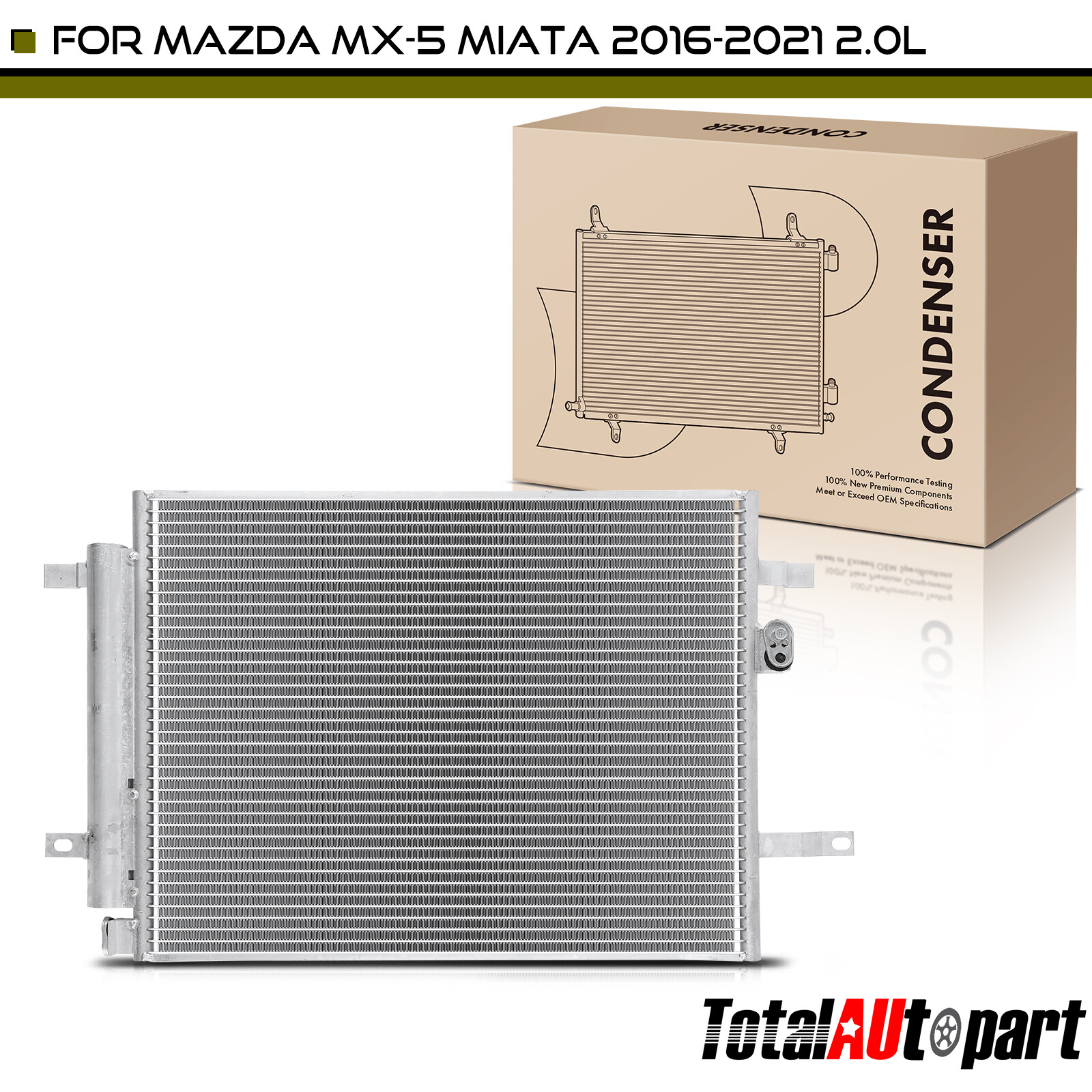 A/C Air Conditioning Condenser w/ Bracket & Receiver Drier for Mazda ...