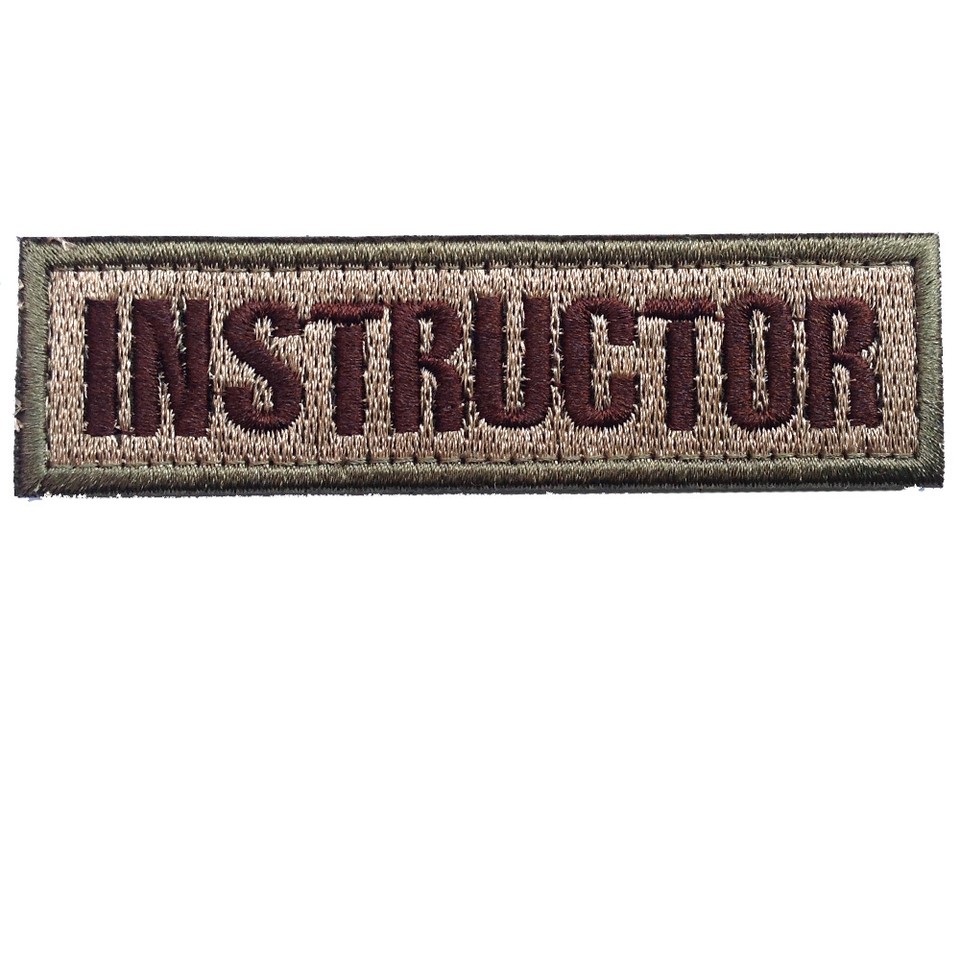 INSTRUCTOR TAB TACTICAL MILITARY USA ARMY ISAF DESERT EMBROIDERY PATCH ...