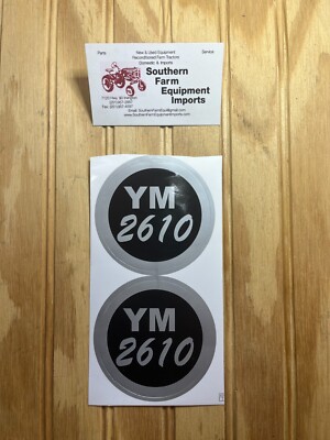 ROUND HOOD BADGE DECAL SET (2) FITS: YANMAR YM2610 | eBay