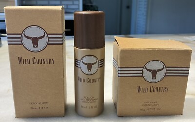 Avon Wild Country Cologne Spray, Deodorant Soap On A Rope& Roll On ...