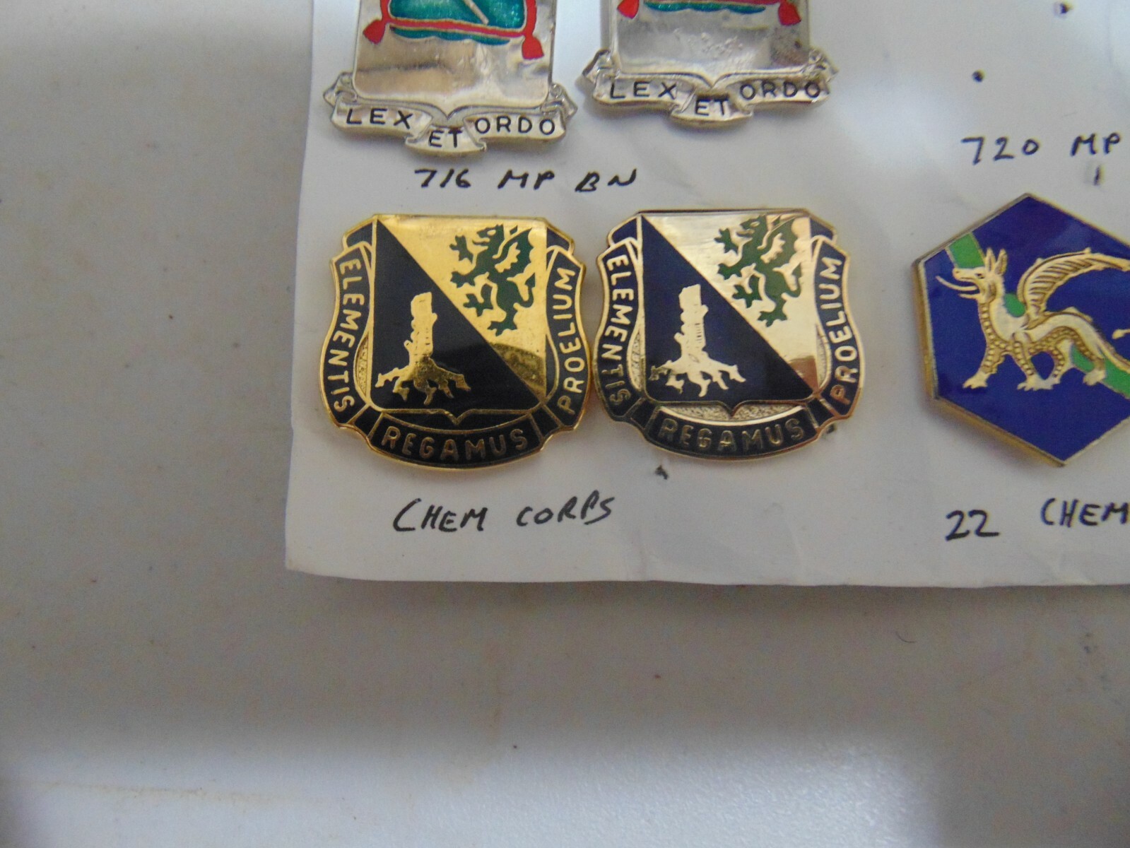 MILITARY INSIGNIA CREST DUI SET OF 2 CHEMICAL CORPS | eBay