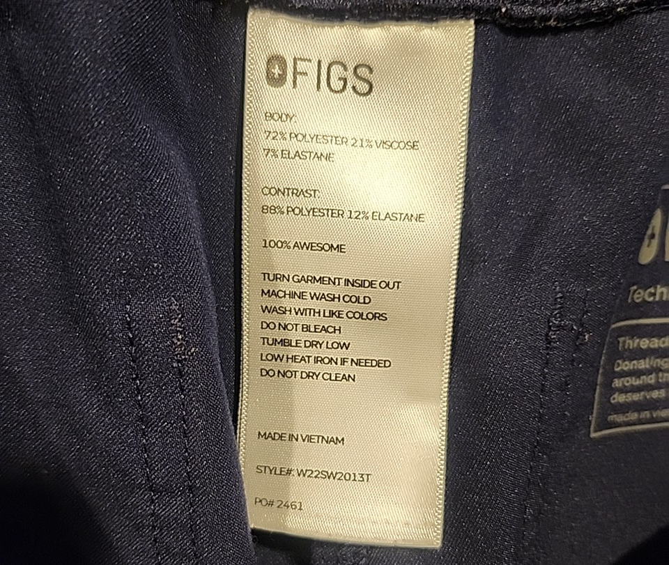 Figs Dark Navy Blue Yola Scrub Medical Nursing Pants Size L/T | eBay