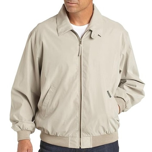 Weatherproof Microfiber Bomber Golf Jacket Men L Full zip Lined Pockets ...