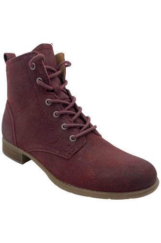 Earth Leather Lace-Up Ankle Boots Janel Bordeaux | eBay