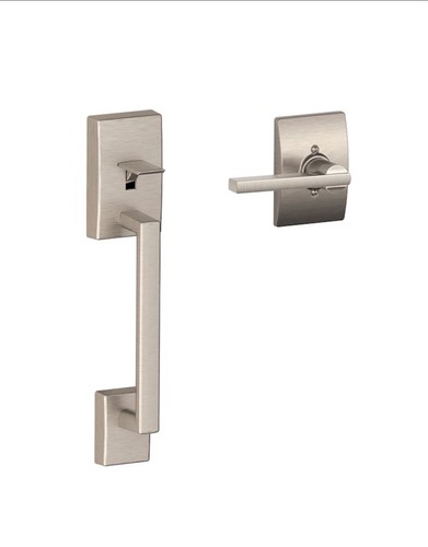 Schlage Century Front Entry Door Handle set F285 CEN 619 LAT CEN, Satin ...