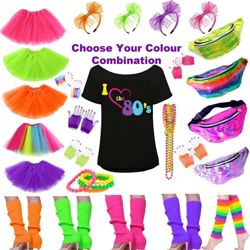 Ladies 80s Costume, Womens 80s Fancy Dress, Costume Accessories, Fluro ...