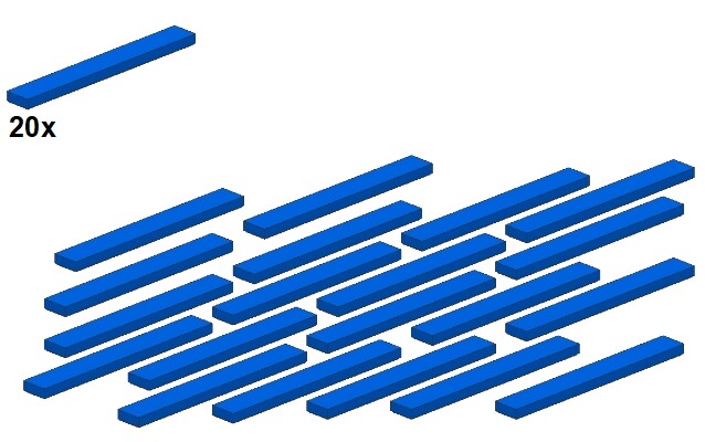 LEGO® - Smooth Parts - Blue - 4162-02 - 1x8 (20Stk) - Fliese - Blau ...